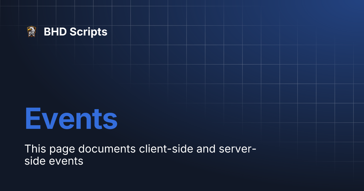 Events | BHD Scripts